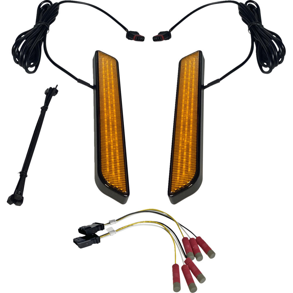 Custom Dynamics LED Fork Light - Amber - Black - For: Harley Davidson ...