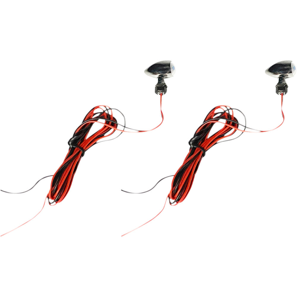 Custom Dynamics Micro Turn Signals - Red -Chrome - For: Harley Davidson ...