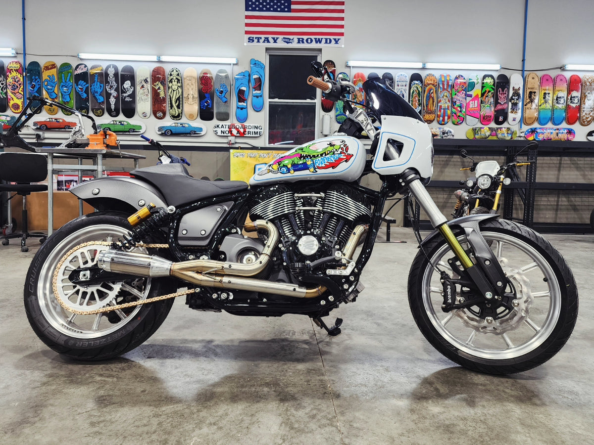 BBC / Forever Rad Rear Shocks with piggyback Reservoir For Indian Chief ...