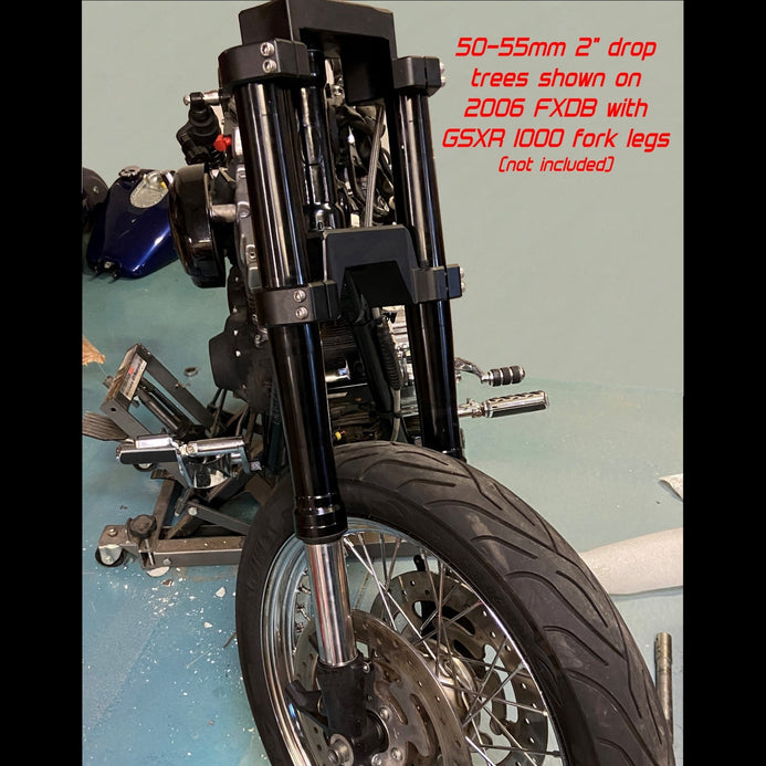 50-54 2-inch drop Triple-Trees for Harley Dyna/FXR style frames ...